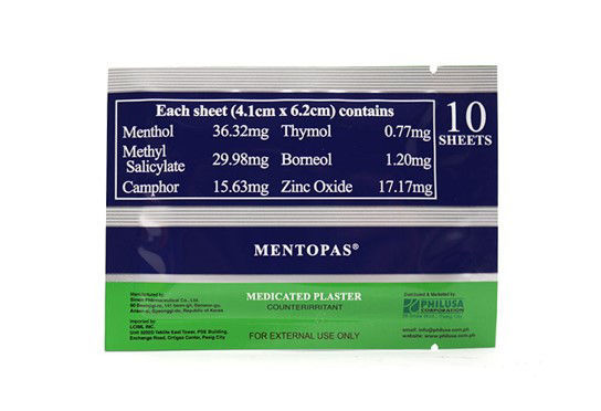 ZAP IT. Mentopas Medicated Plaster